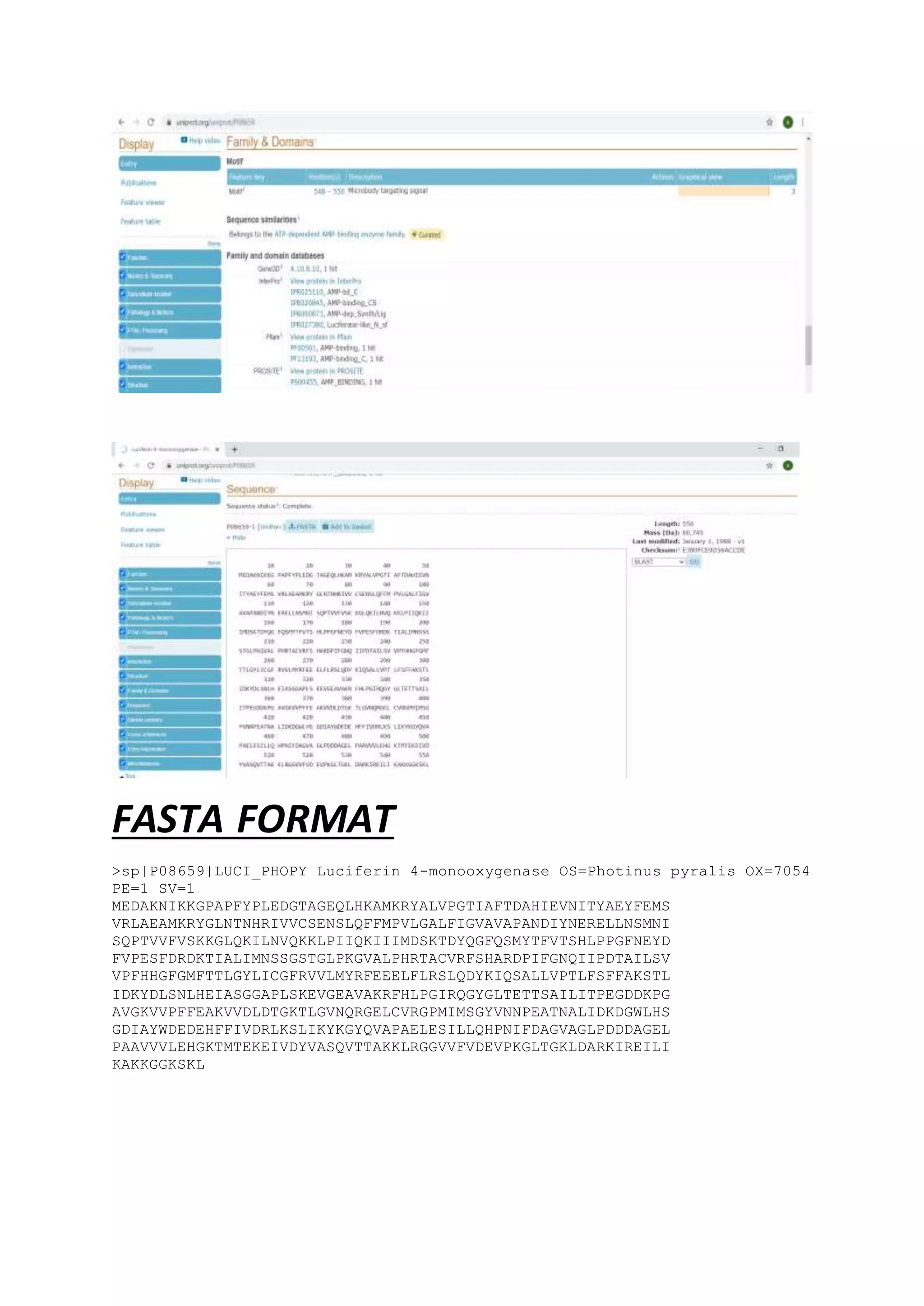 uniprotkb /swissProt database sequence retrieval | DOCX