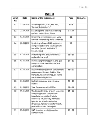Bioinfomatics laboratory | PDF