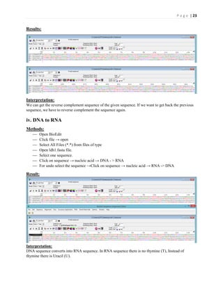 Bioinfomatics laboratory | PDF