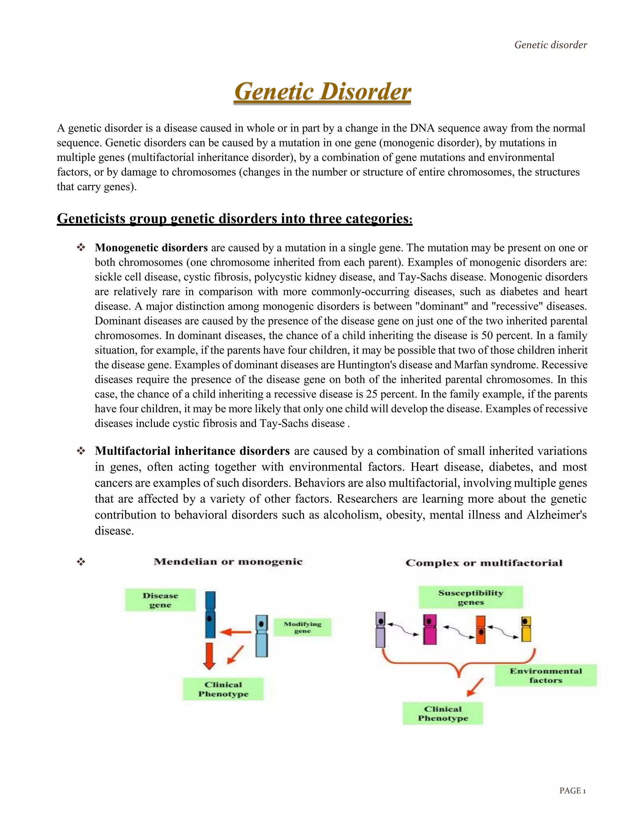 Genetic Disorder | PDF