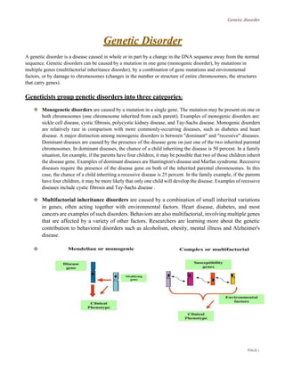 Genetic Disorder | PDF