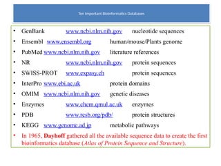 Lecture 1 Bioinformatics Free Lecture Download | PPTX