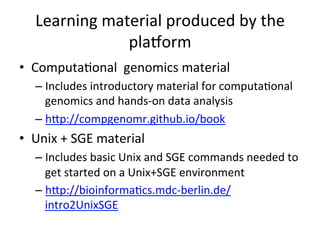 BIMSB/MDC Bioinformatics Platform Overview | PPT