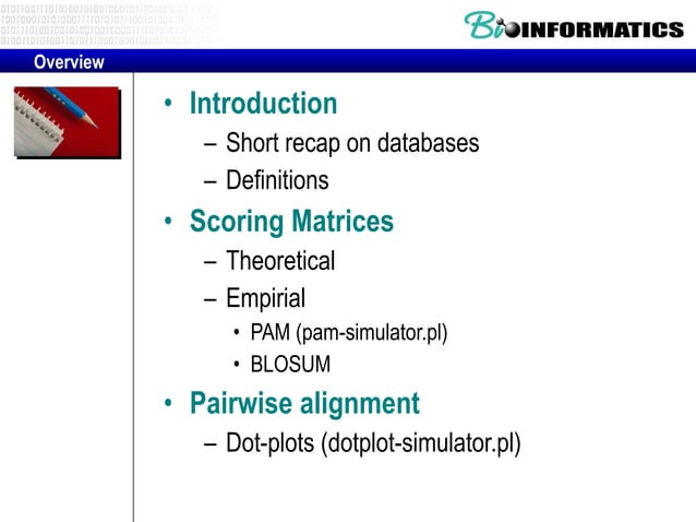 Bioinformatica 20 10 2011 T3 Scoring Matrices Ppt 6922