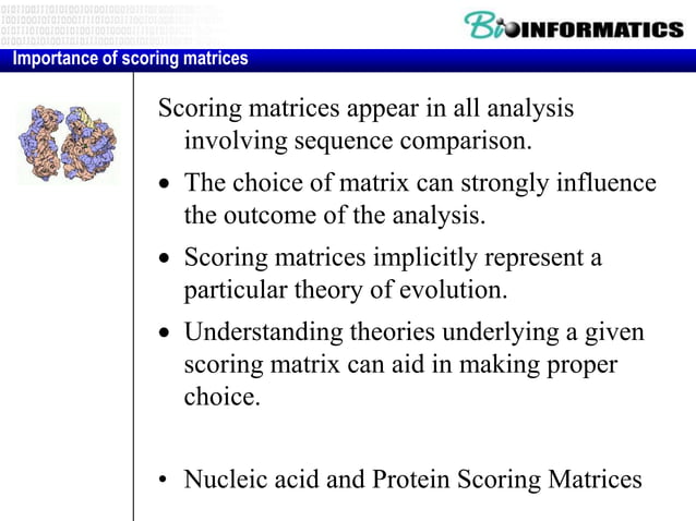 Bioinformatica t3-scoring matrices-wim_vancriekinge_v2013 | PPT