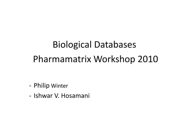 Bioinformatic Databases 2 Ppt