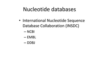 Bioinformatic_Databases_2.ppt Bioinformatics | PPT