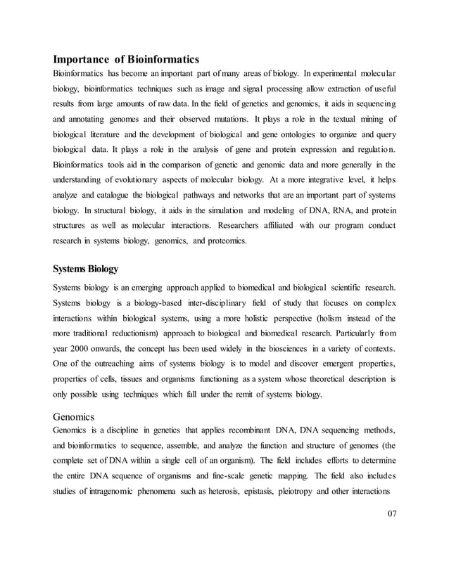 Bio informatics | PDF