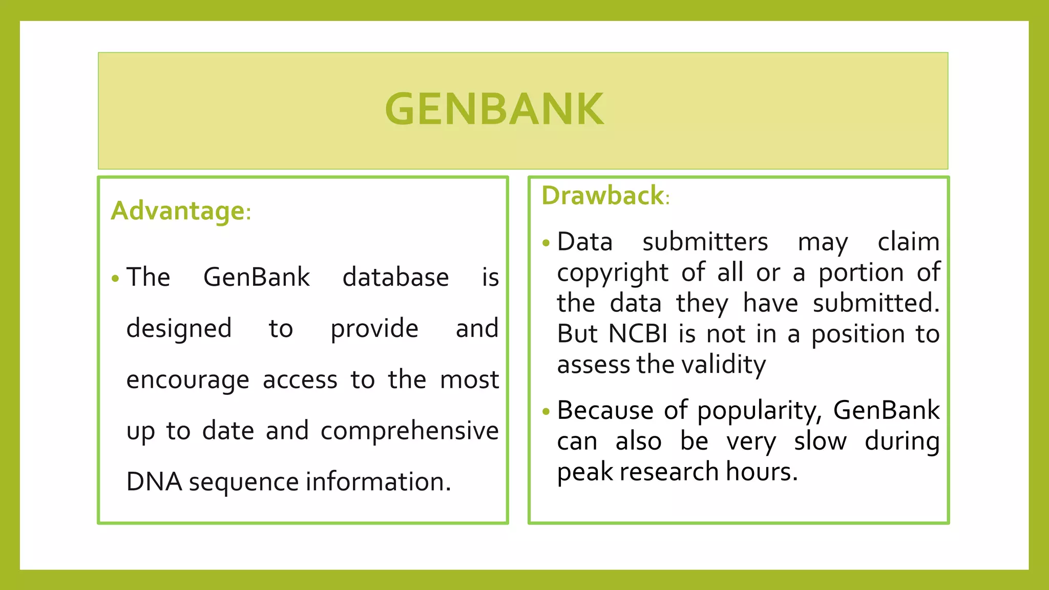 Nucleic Acid Sequence Databases | PPTX