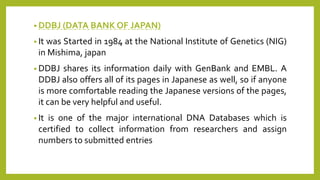 Nucleic Acid Sequence Databases | PPTX