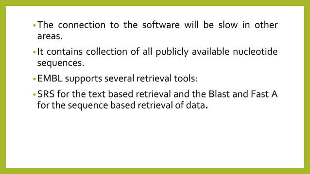 Nucleic Acid Sequence Databases | PPTX | Databases | Computer Software and Applications
