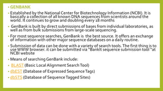 Nucleic Acid Sequence Databases | PPTX