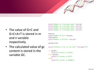 Calculating GC Content Of a Human Genome | Bioinformatics | PPTX