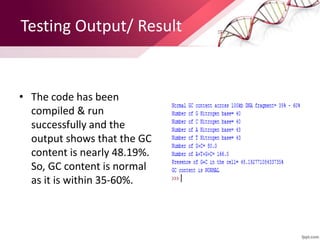Calculating GC Content Of a Human Genome | Bioinformatics | PPTX