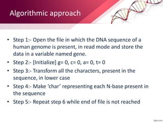 Calculating GC Content Of a Human Genome | Bioinformatics | PPTX