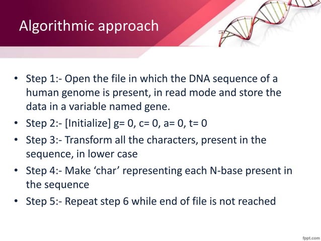 Calculating GC Content Of a Human Genome | Bioinformatics | PPT