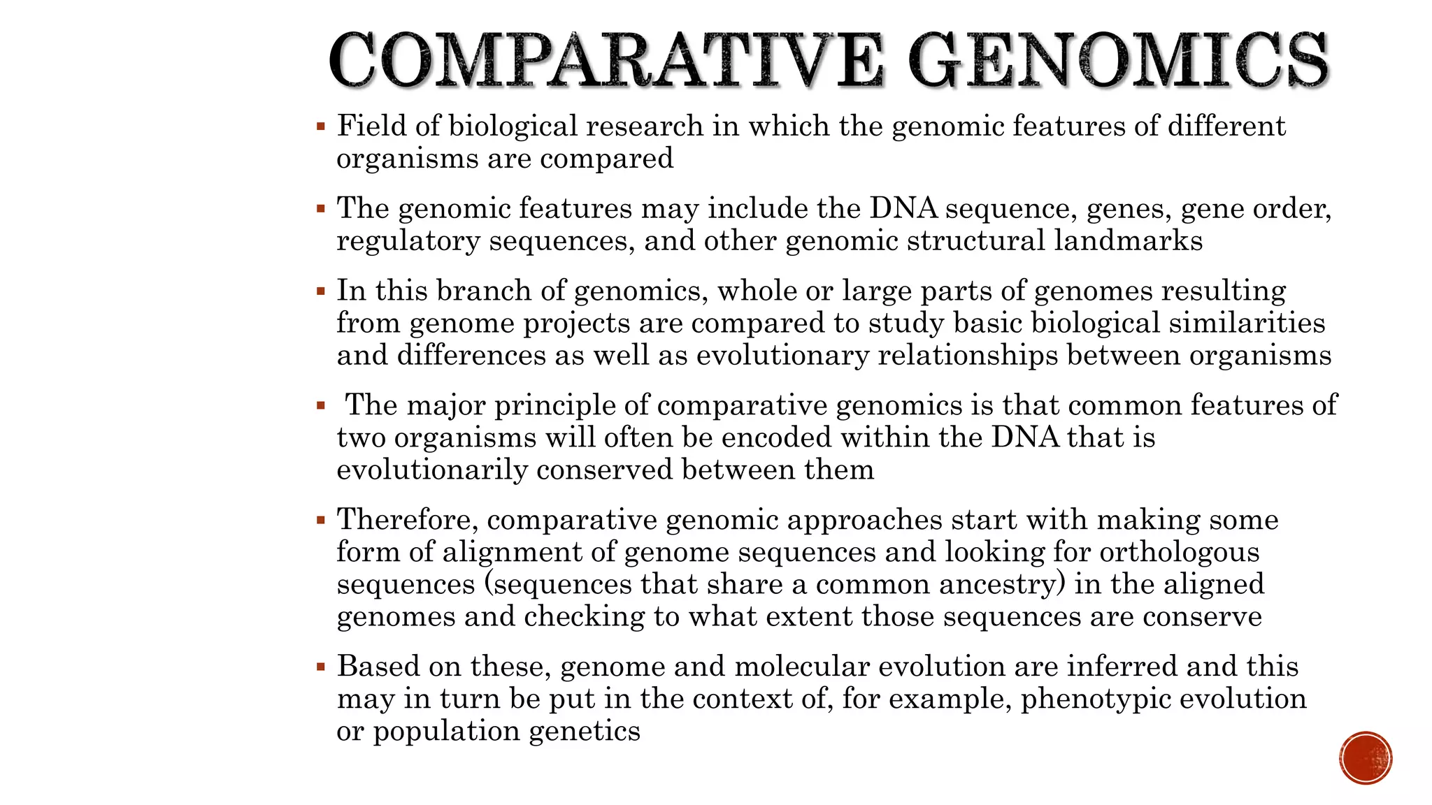STRUCTURAL GENOMICS, FUNCTIONAL GENOMICS, COMPARATIVE GENOMICS | PPTX