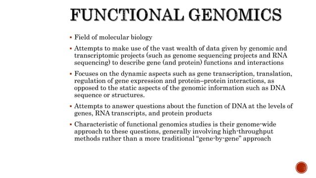 Structural Genomics Functional Genomics Comparative Genomics Pptx