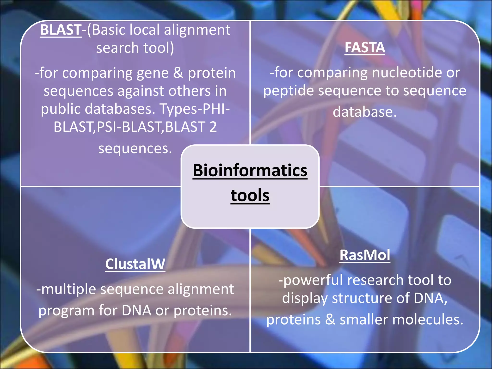 Bioinformatics, its application main | PPT