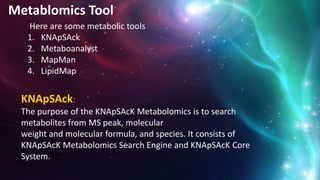 BioInformatics Tools -Genomics , Proteomics and metablomics | PPTX | Databases | Computer ...
