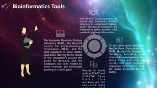 BioInformatics Tools -Genomics , Proteomics and metablomics | PPTX | Databases | Computer ...