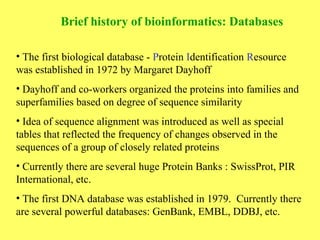 BIOINFORMATICS.ppt History and applications | PPT