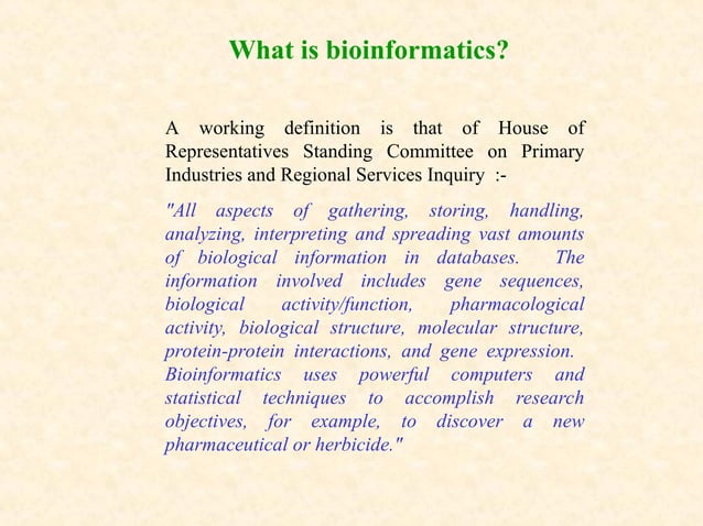 BIOINFORMATICS.ppt History and applications | PPT