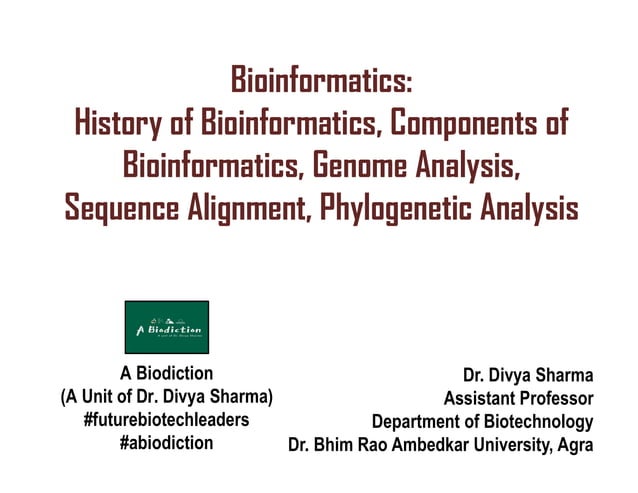 Bioinformatics: History of Bioinformatics, Components of Bioinformatics ...