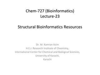 Bioinformatics lecture xxiii | PPT