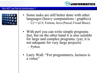 Bioinformatics p1-perl-introduction v2013 | PPTX