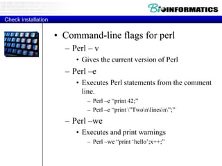 Bioinformatics p1-perl-introduction v2013 | PPTX