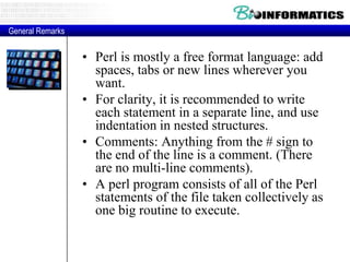 Bioinformatics p1-perl-introduction v2013 | PPTX