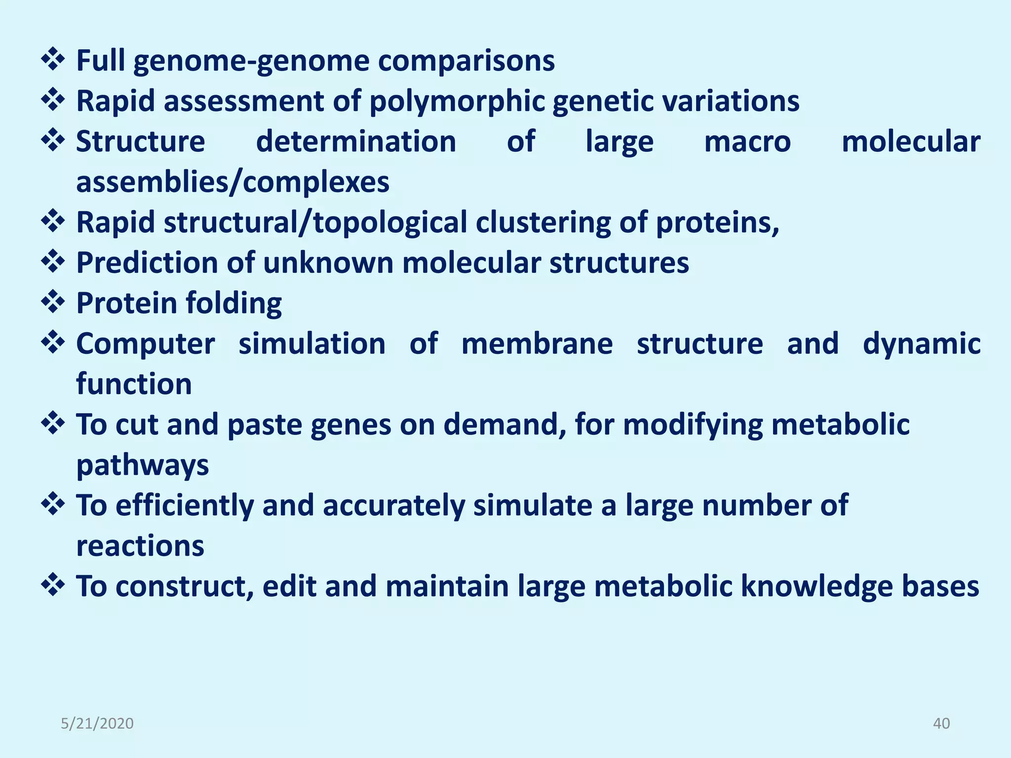 Bioinformatics Applications And Challenges Ppt
