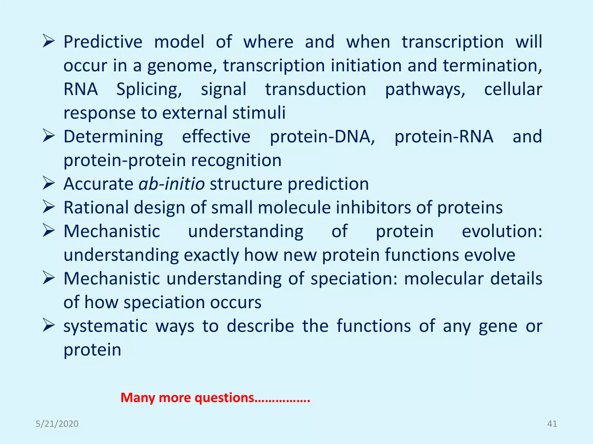 Bioinformatics applications and challenges | PPT