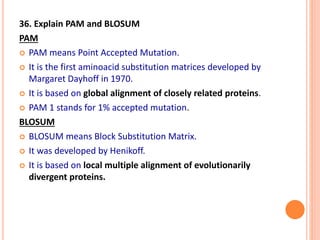 Bioinformatics for beginners (exam point of view) | PPTX