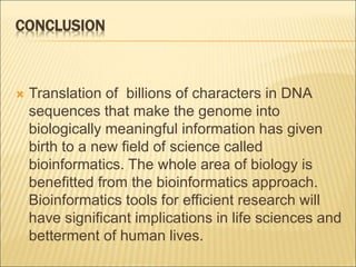 Bioinformatics in biotechnology by kk sahu | PPT
