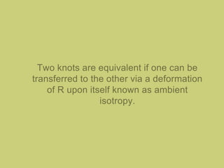 Applications of Knot Theory in Bioinformatics - A Quick Reader | PPTX