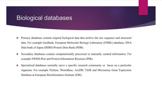 Bioinformatics introduction | PPTX