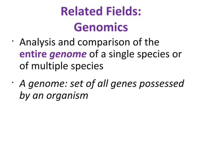 Bioinformatics lecture 1 | PPT | Genetics | Science