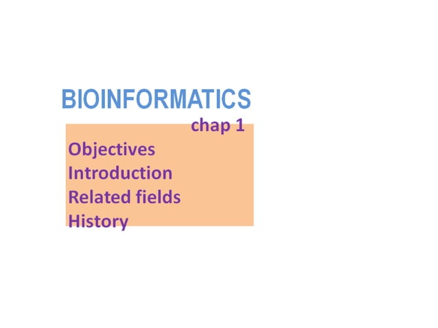 Bioinformatics Lecture 1 Ppt
