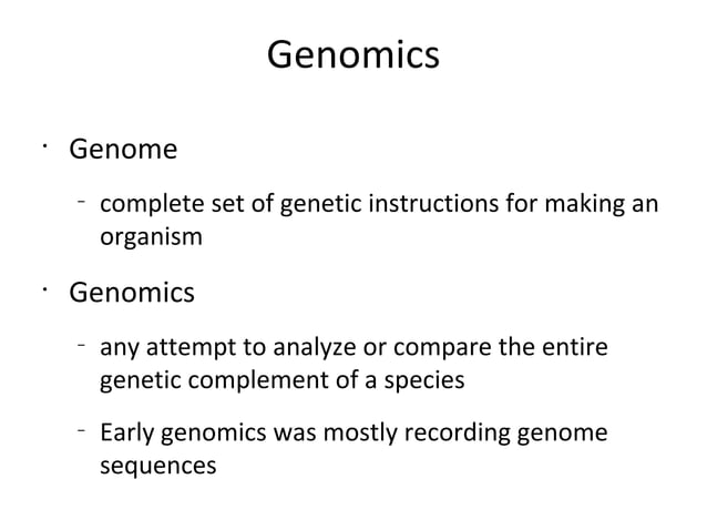 Bioinformatics lecture 1 | PPT | Genetics | Science