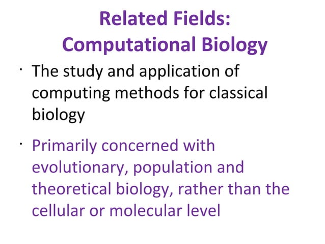 Bioinformatics lecture 1 | PPT | Genetics | Science