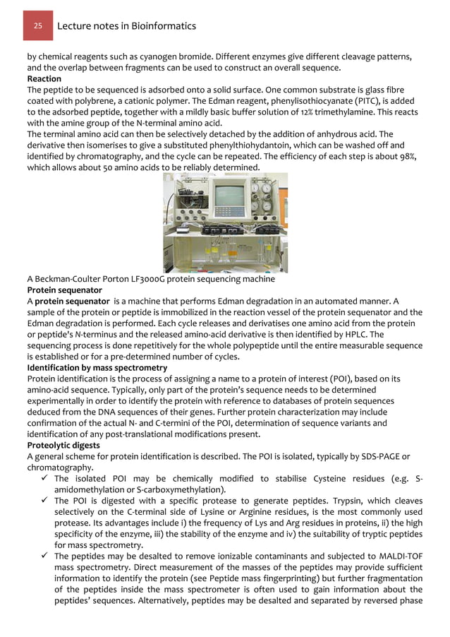 LECTURE NOTES ON BIOINFORMATICS | PDF