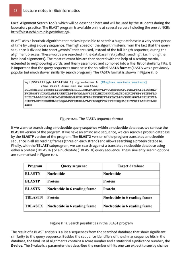 LECTURE NOTES ON BIOINFORMATICS | PDF