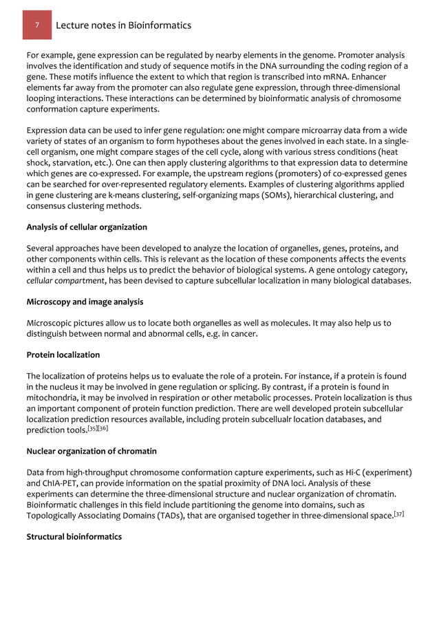 LECTURE NOTES ON BIOINFORMATICS | PDF