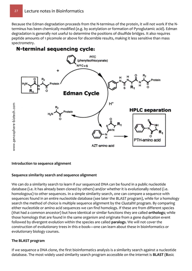 Lecture Notes On Bioinformatics