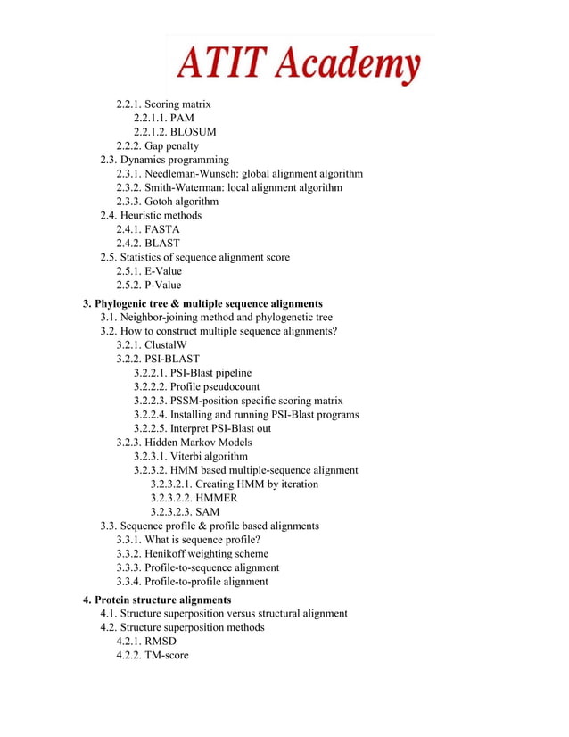 Bioinformatics Practical-Course- ATIT Academy | PDF