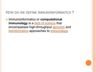 IMMUNOINFORMATICS , MICROARRAY and Machine Learning - All about Immunology, Immunological ...
