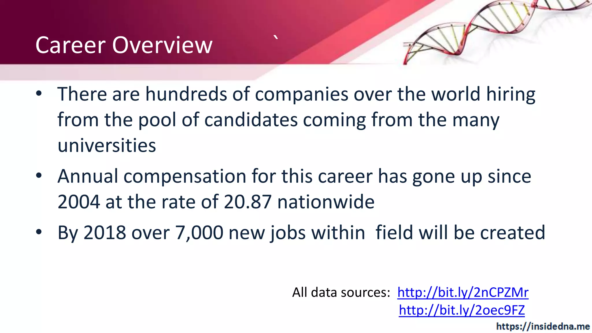 Bioinformatics specialists sector overview | PPTX