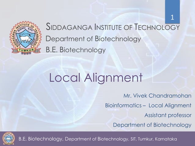 Bioinfromatics - local alignment | PPTX | Science